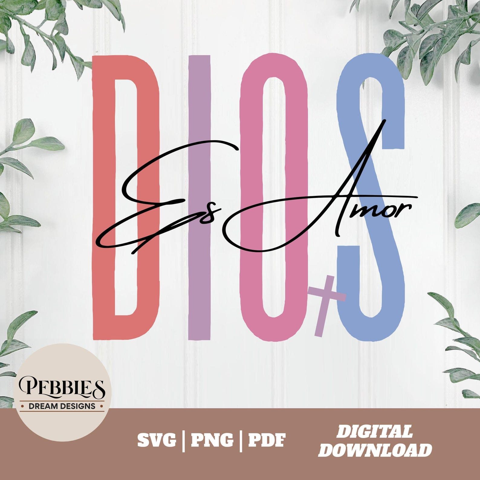 Spanish Christian SVG PNG: Dios Es Amor Inspirational Bible Quote Clip ...