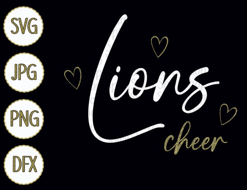 Lions Cheer SVG, Lions Cheerleading, SVG Cut File, Dxf, Png, Pdf - Etsy