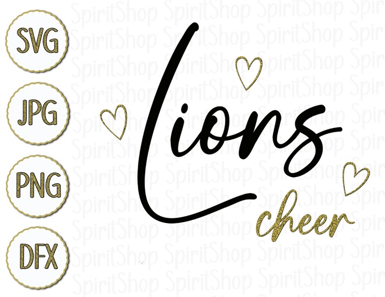 Lions Cheer SVG, Lions Cheerleading, SVG Cut File, Dxf, Png, Pdf - Etsy