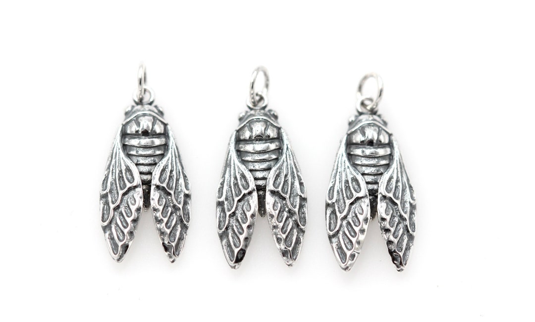Sterling Silver Cicada Charm Silver Locust Charm Insect Charm Cicada ...