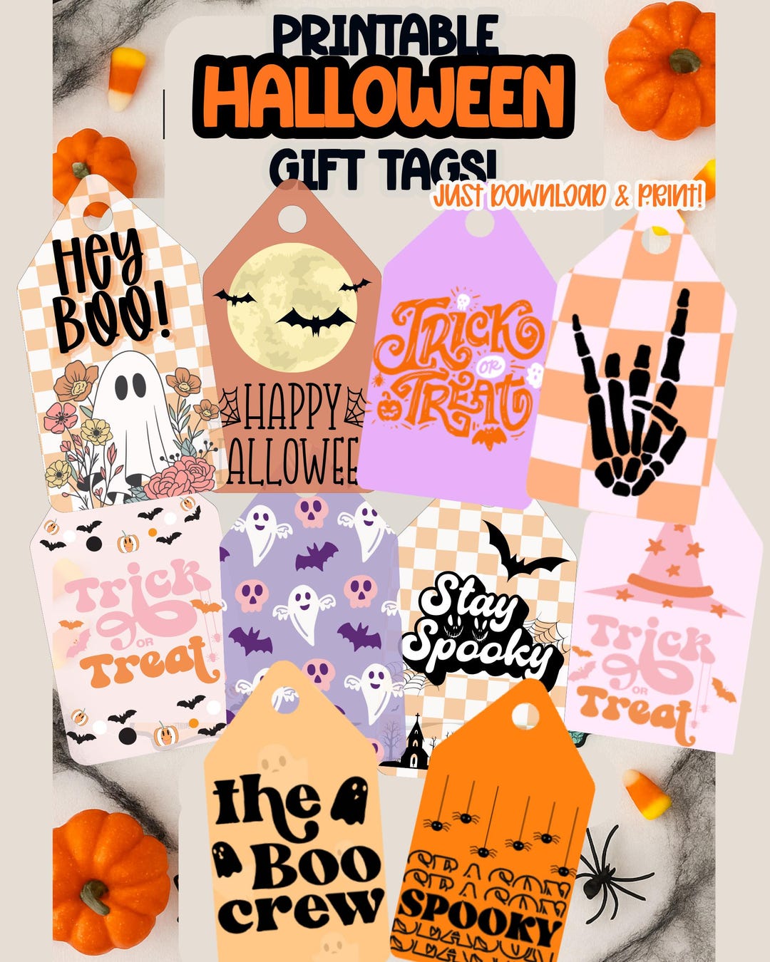 Halloween Gift Tag! Printable Spooky Tags! Instant Download! - Etsy