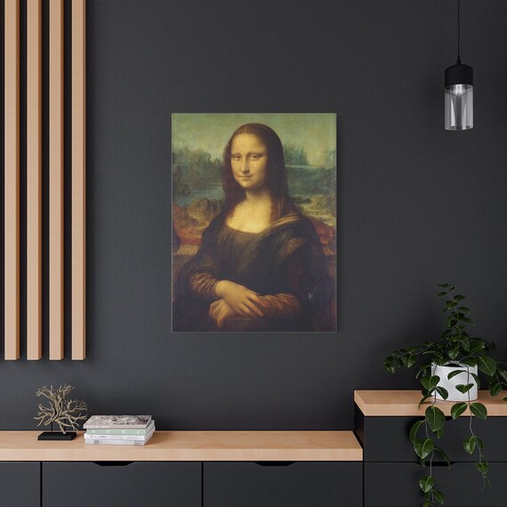 Leonardo Da Vincis Mona Lisa Print Copy Of Classic Canvas Etsy