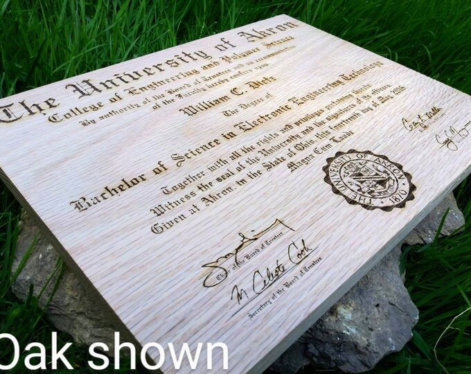 Laser Engraved Wood Diploma - Etsy