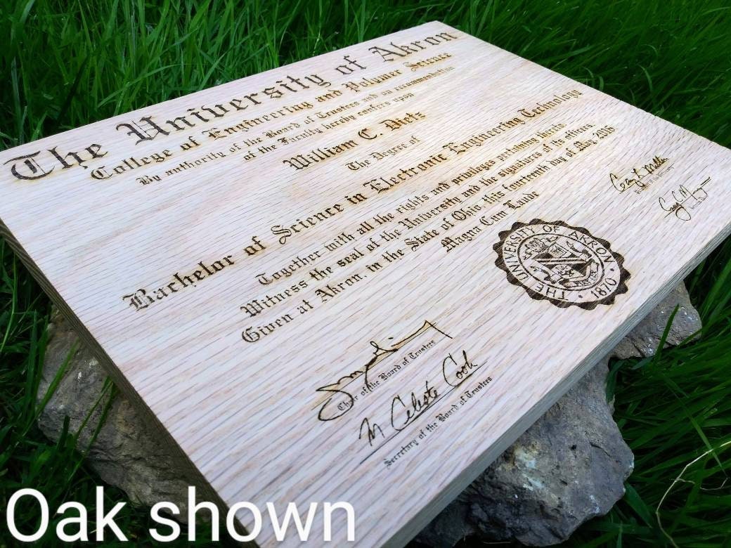 Laser Engraved Wood Diploma - Etsy