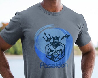 Poseidon T-shirt Greek God, Ancient Mythology Cotton Tee - Etsy