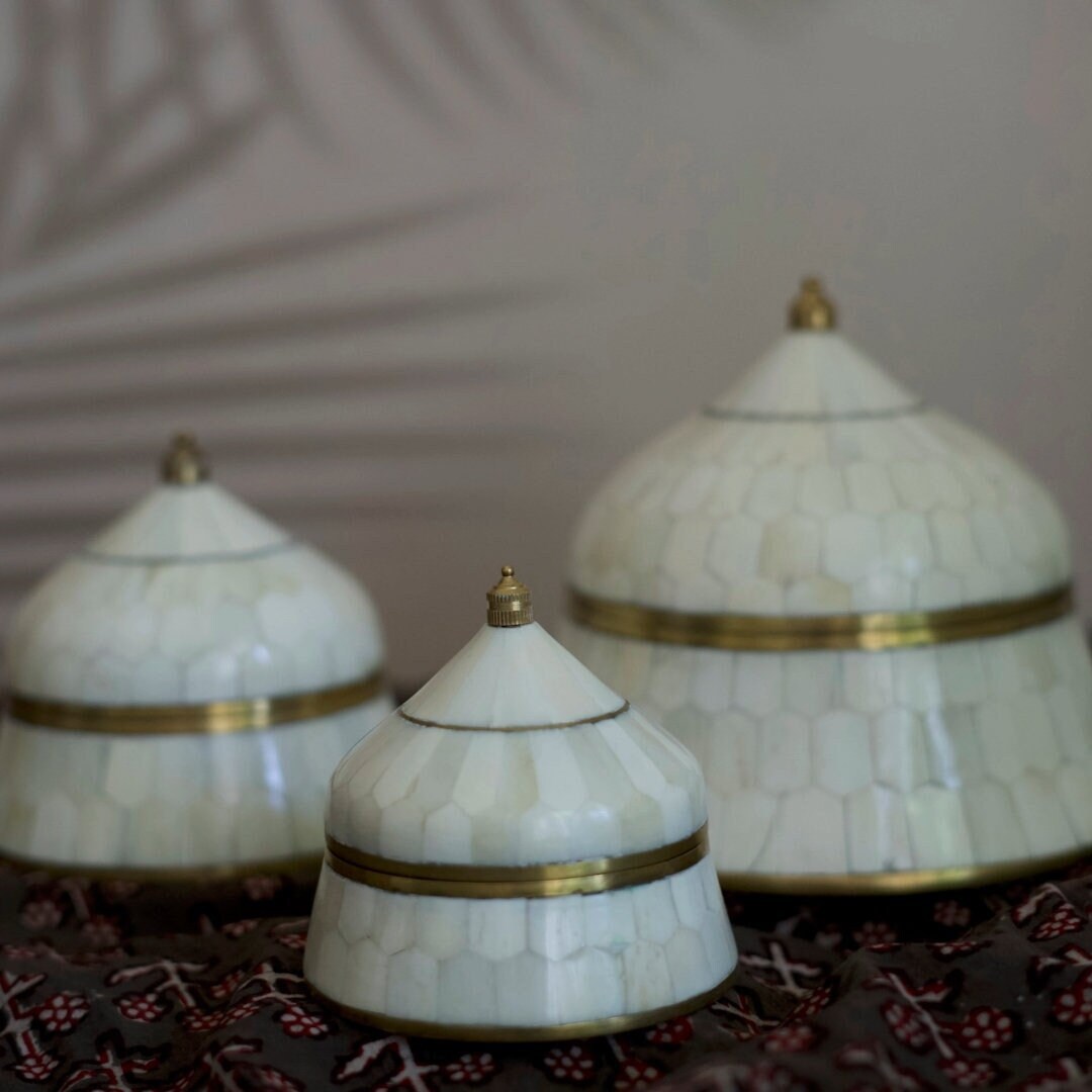 Indian Bone Inlay Suri Box - Off-white - Etsy