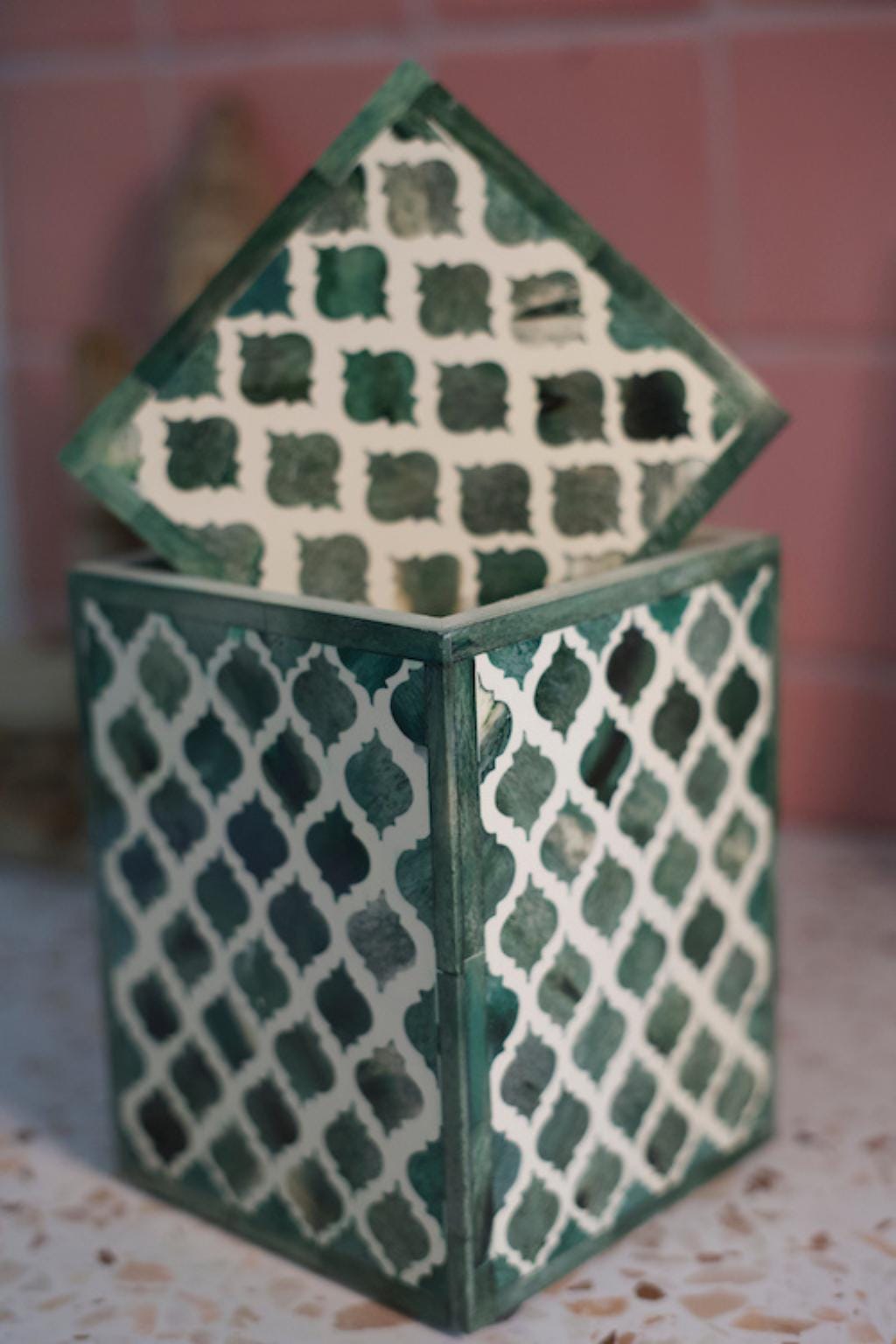 Bone Inlay Canister - Green - Etsy