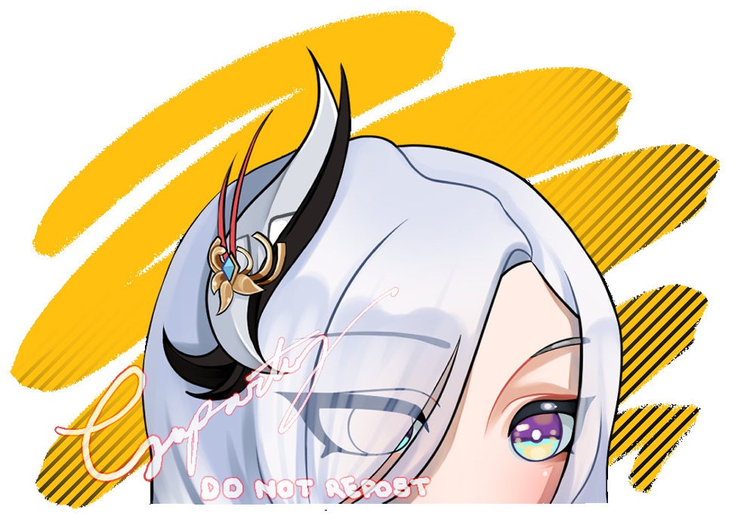 Shenhe Spot Holographic Genshin Impact Peeker Sticker / Anime - Etsy