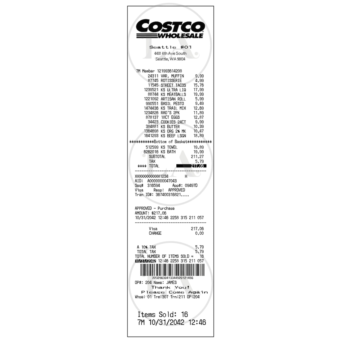 Costco Receipt Printable Sign for DIY Halloween Costume, Printable Sign for Funny Pet Costume ...