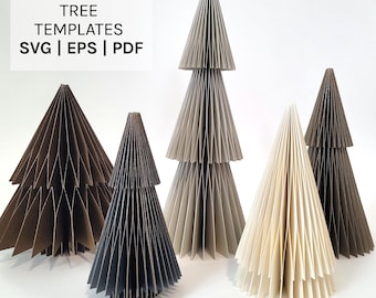 DIY Honeycomb Christmas Tree Decorations, 5 Digital Templates, Modern ...