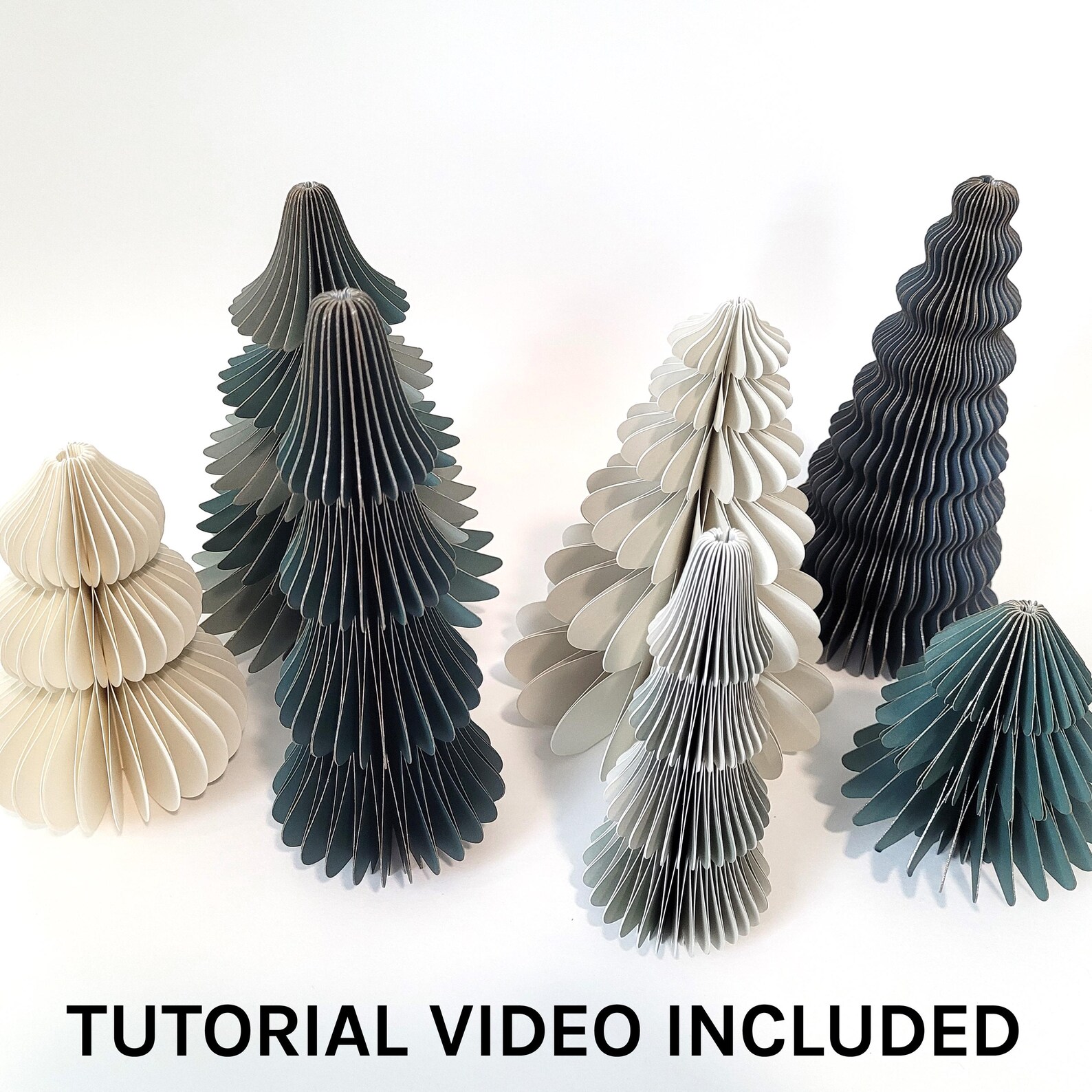 DIY Honeycomb Christmas Tree Decorations, 7 Digital Templates, Modern ...
