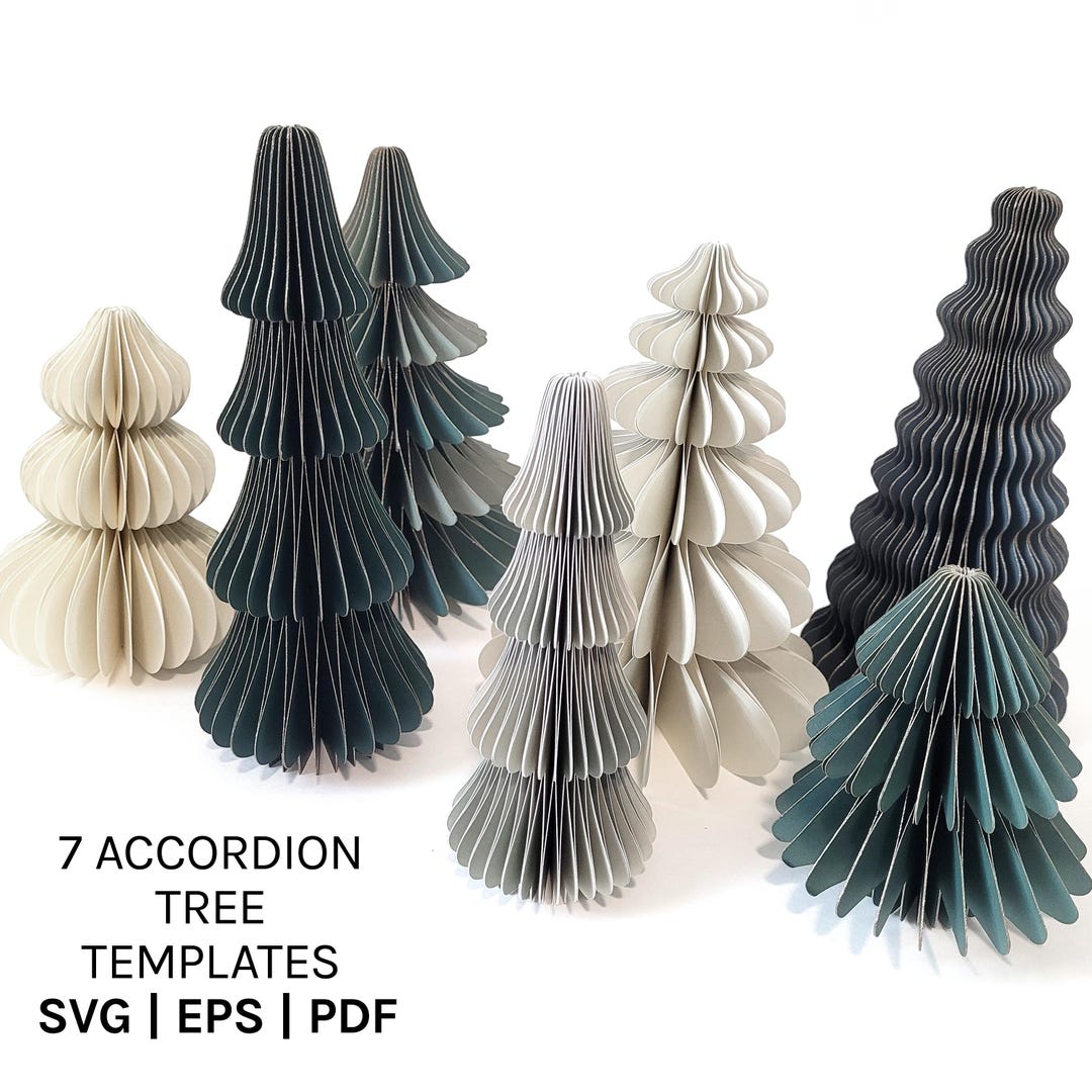 DIY Honeycomb Christmas Tree Decorations, 7 Digital Templates, Modern ...