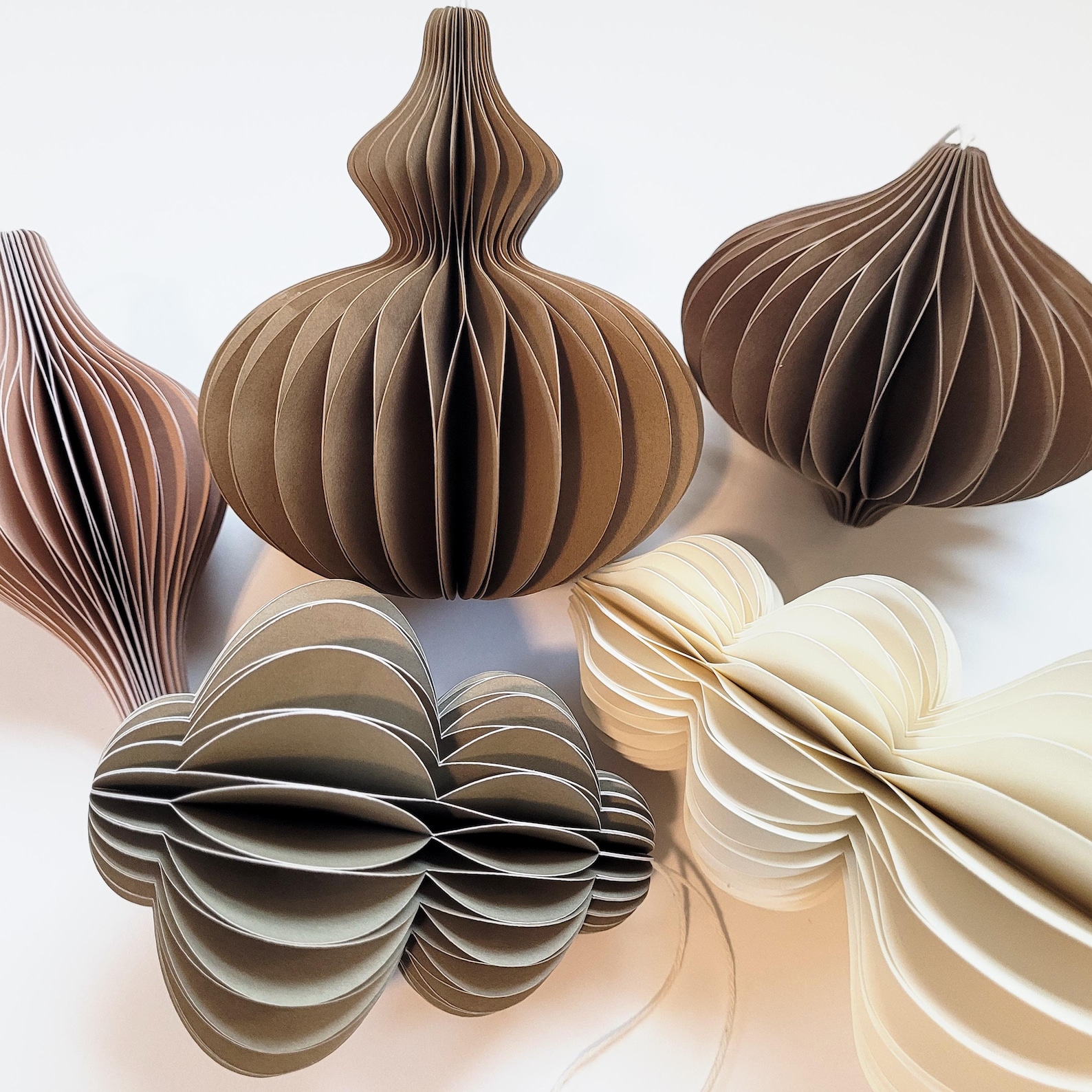 DIY Honeycomb Paper Ornaments, 5 Digital Templates, Finial Style ...