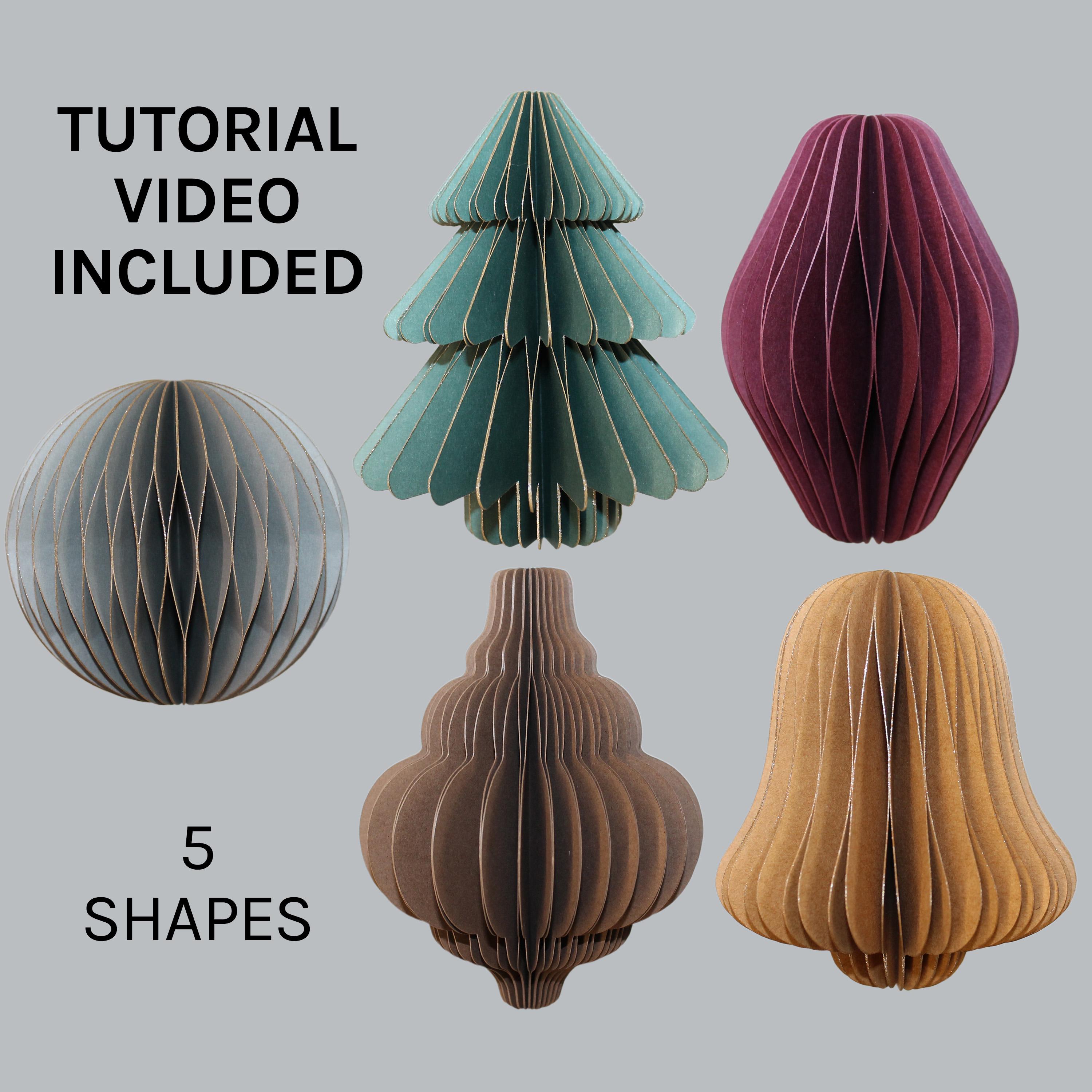 DIY Honeycomb Paper Ornaments, 5 Digital Templates, Bell Ornament ...