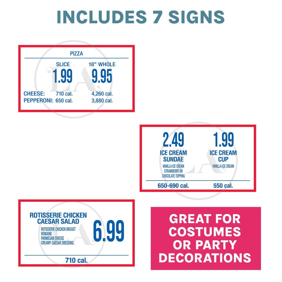 Costco Food Court Menu Printable Signs for DIY Halloween Costume ...