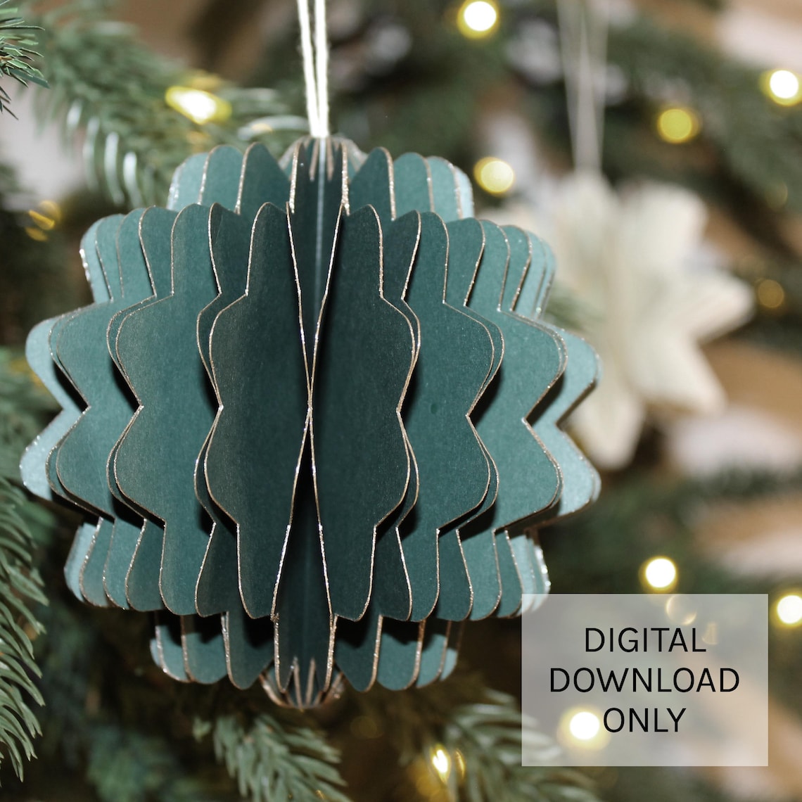DIY Honeycomb Paper Ornaments, 5 Digital Templates, Unique Christmas ...