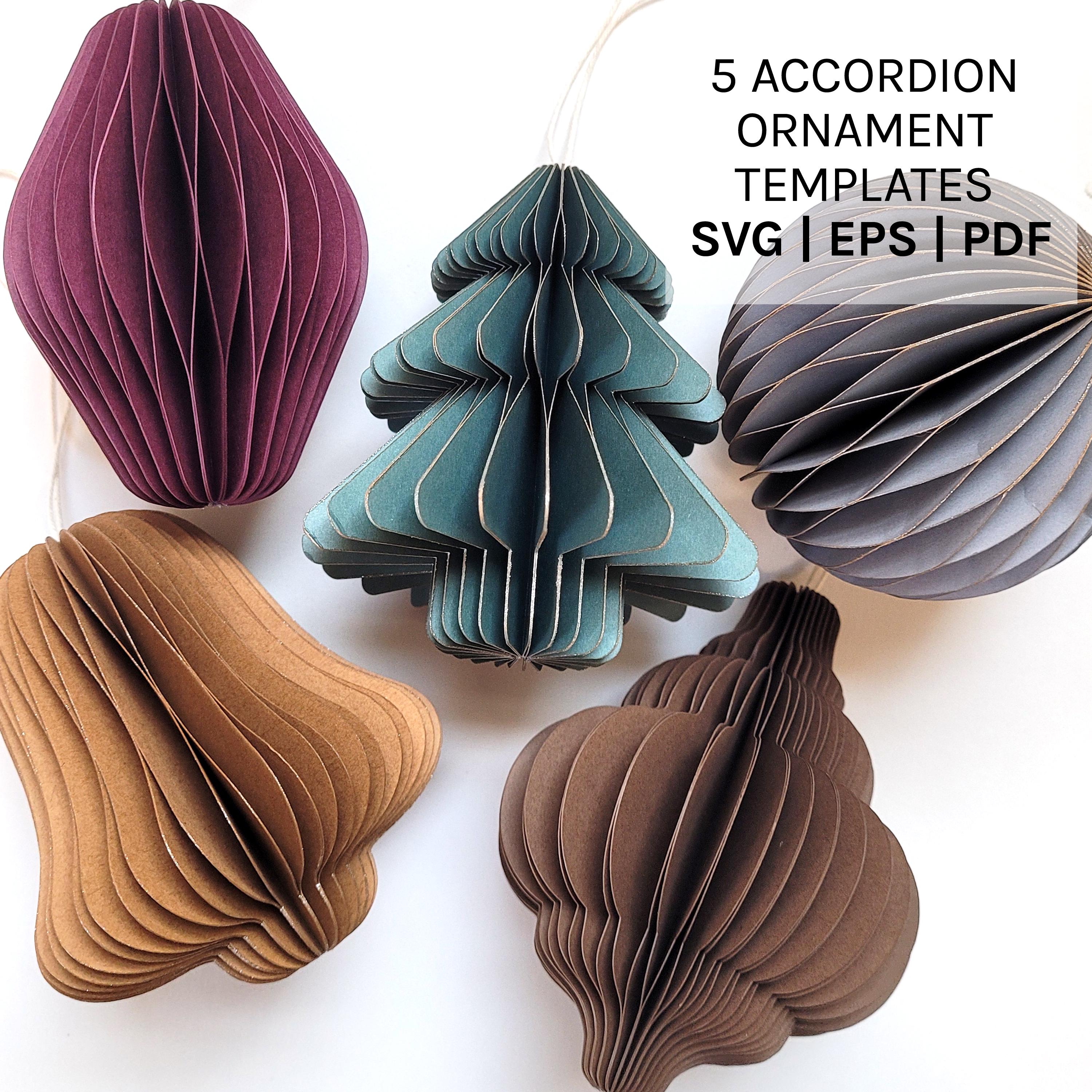DIY Honeycomb Paper Ornaments, 5 Digital Templates, Bell Ornament ...