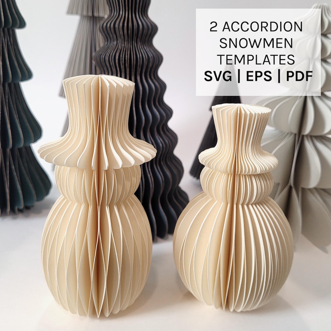 DIY Honeycomb Paper Snowman Decoration, 2 Digital Templates, Modern ...