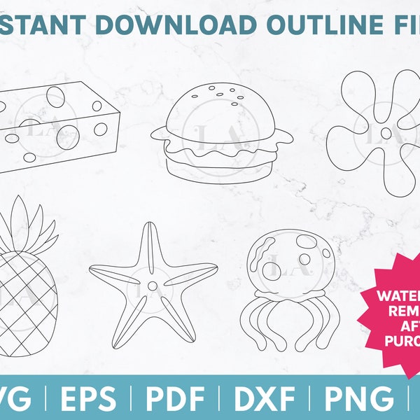 Spongebob Outline Svg - Etsy
