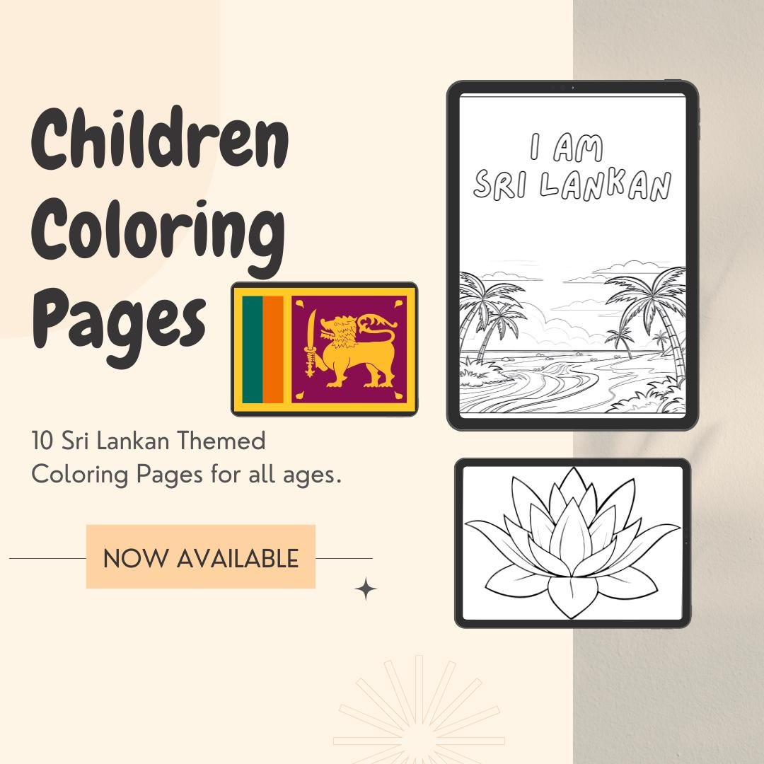 10 Sri Lanka Themed Printable Coloring Pages - Etsy