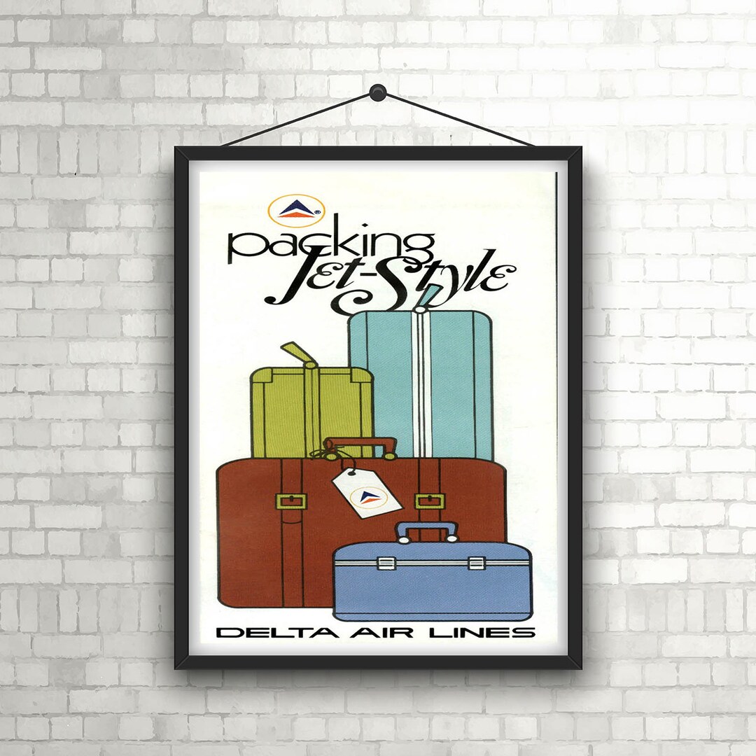 Delta Airlines Jet-style 1978 Vintage Wall Art - Etsy
