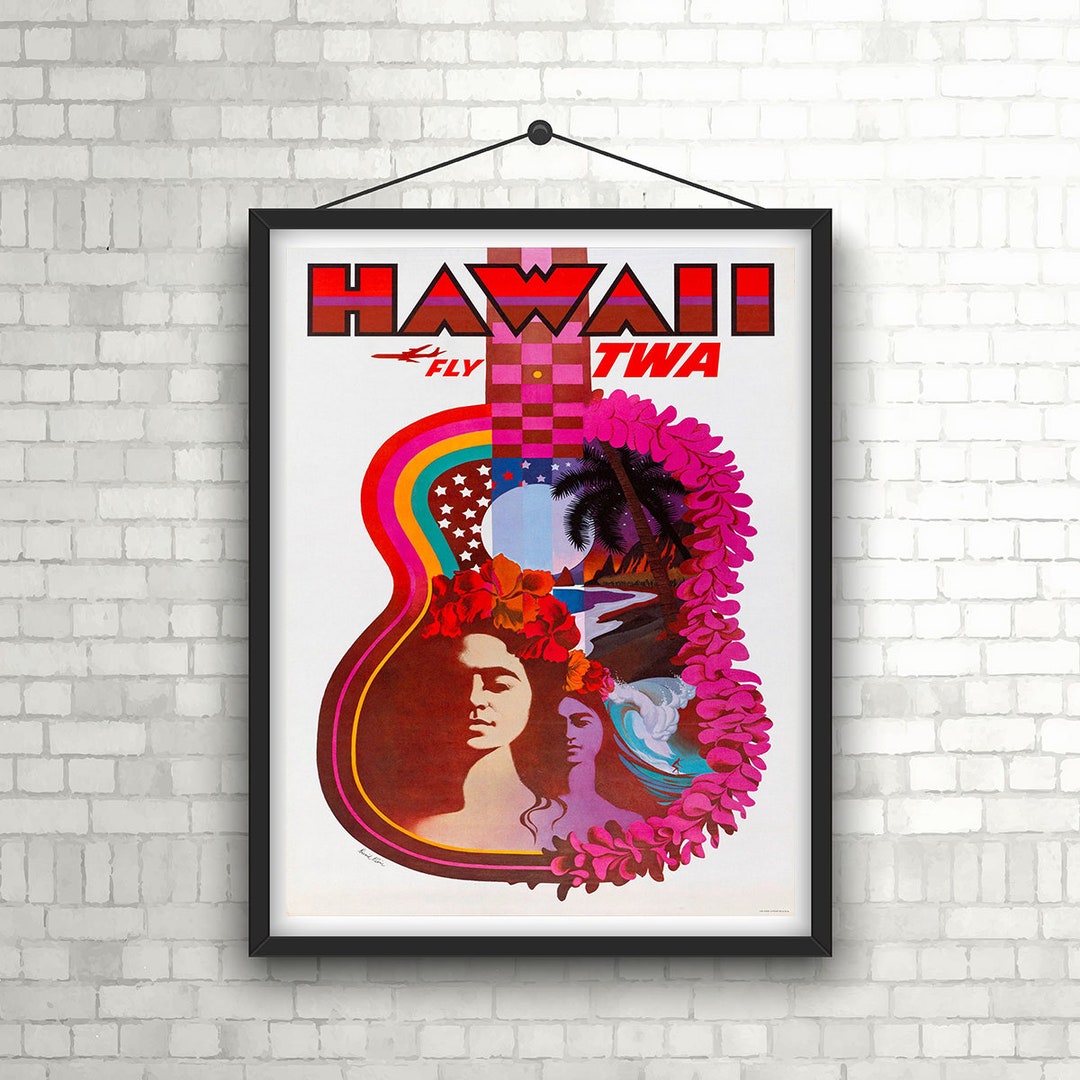 TWA Hawaii 1960 Vintage Wall Art - Etsy