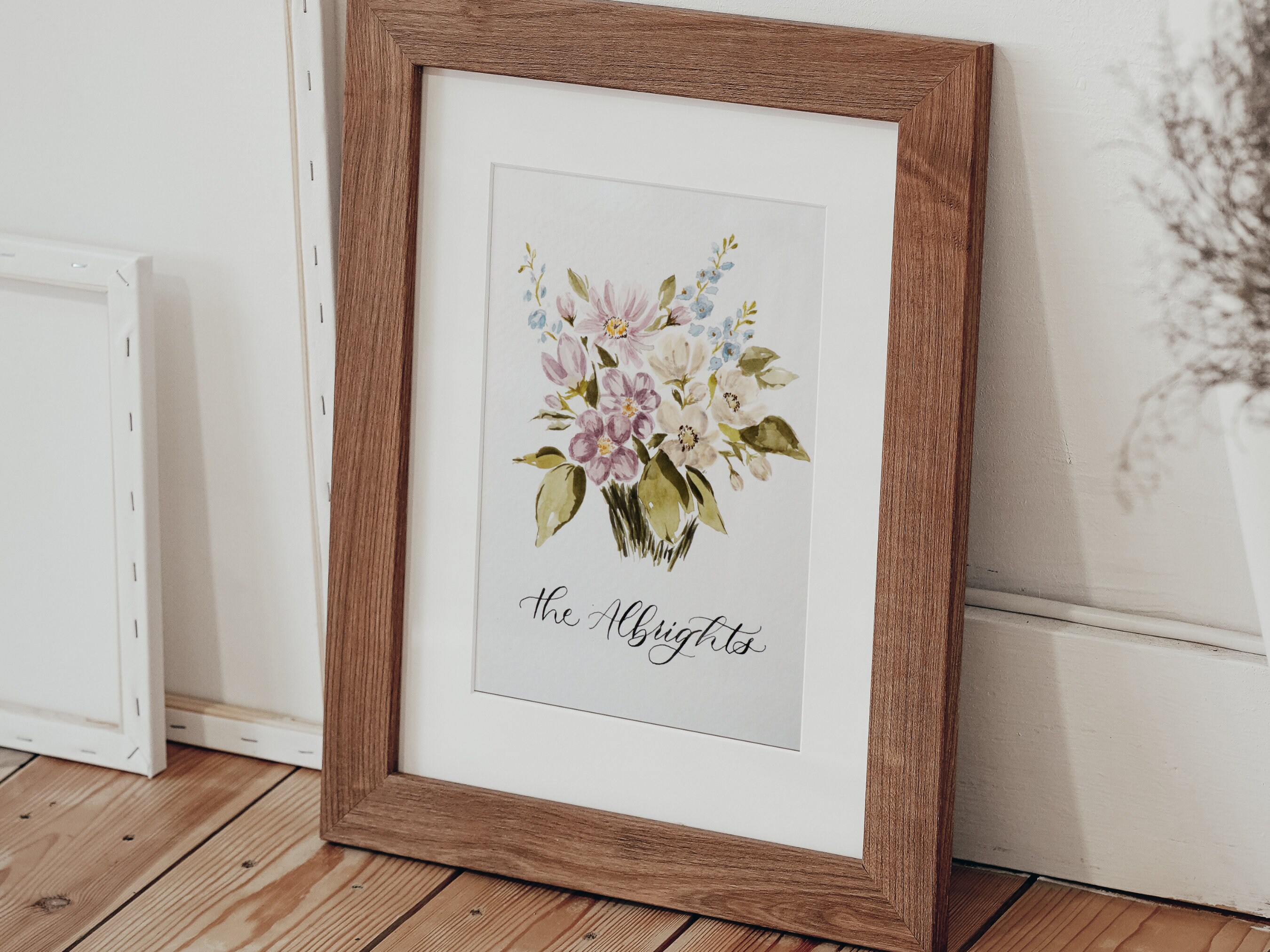 Custom Watercolor Family Birth Flower Floral Bouquet | Miscarriage Gift ...