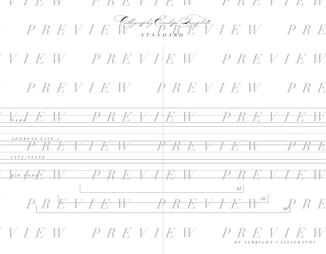 Calligraphy Envelope Template | Perfect Spacing Guide (PDF) - Etsy