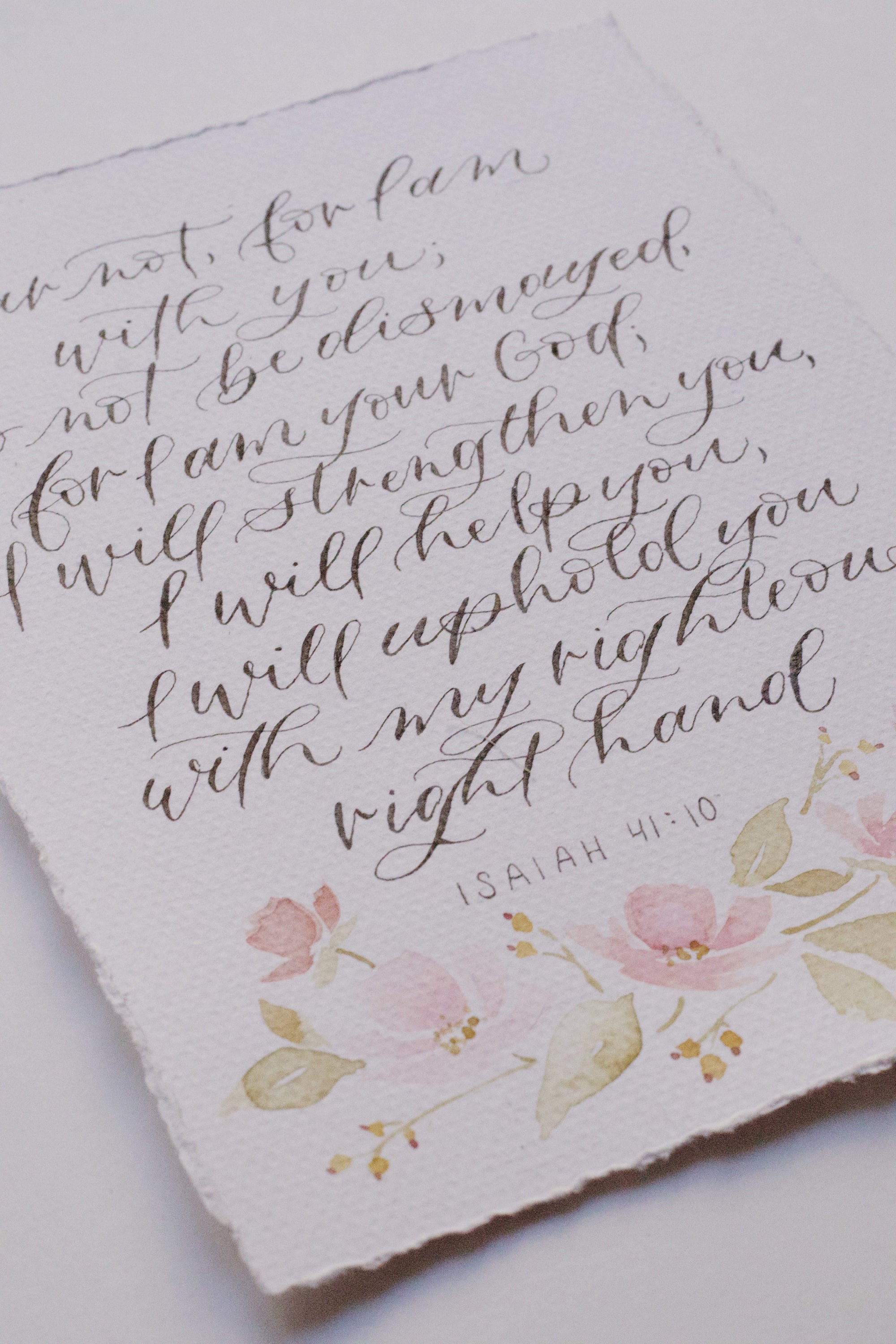 Custom Calligraphy Bible Verse/quote/lyrics and Custom Watercolor ...
