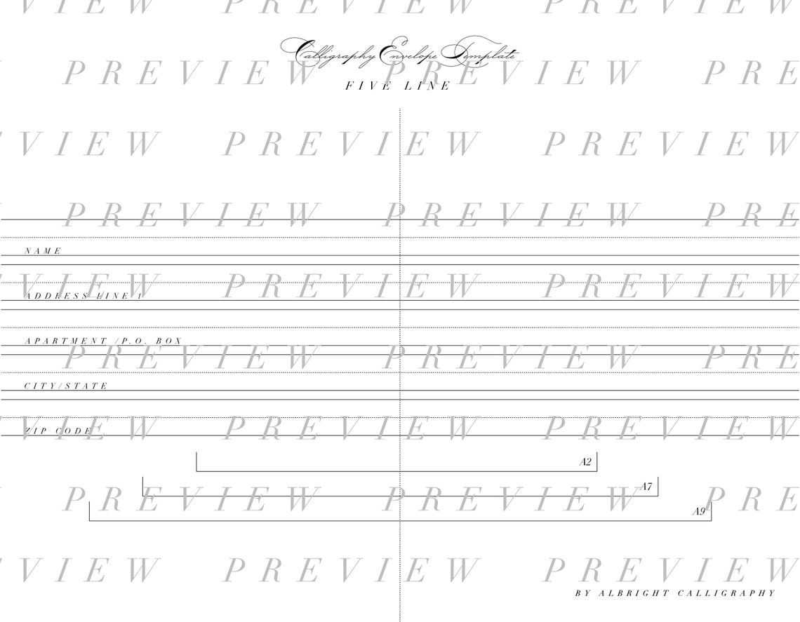 Calligraphy Envelope Template | Perfect Spacing Guide (PDF) - Etsy