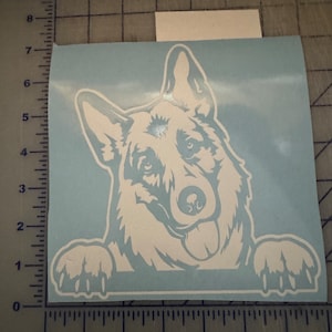 2 Classic German Shepher Lovers White Vinyl Decal Stickers Funny Safety ...