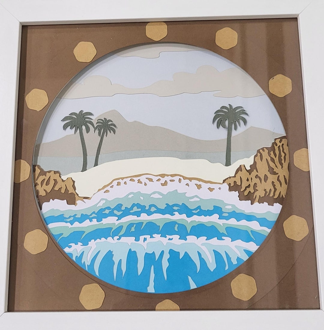 3D Shadow Box Cardstock Ship Ocean Island Vacation Port - Etsy