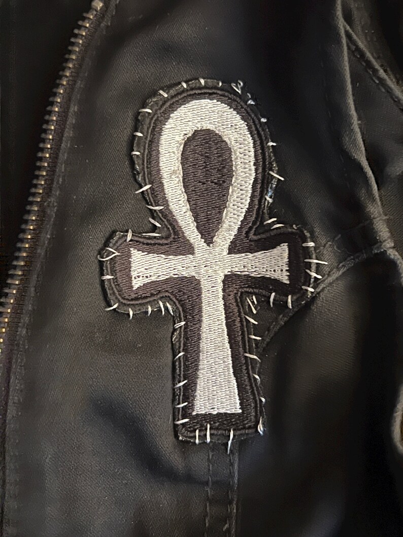 Ankh Goth Patch - Sew-on Punk Accessory for Vest or Jacket - Gothic and ...