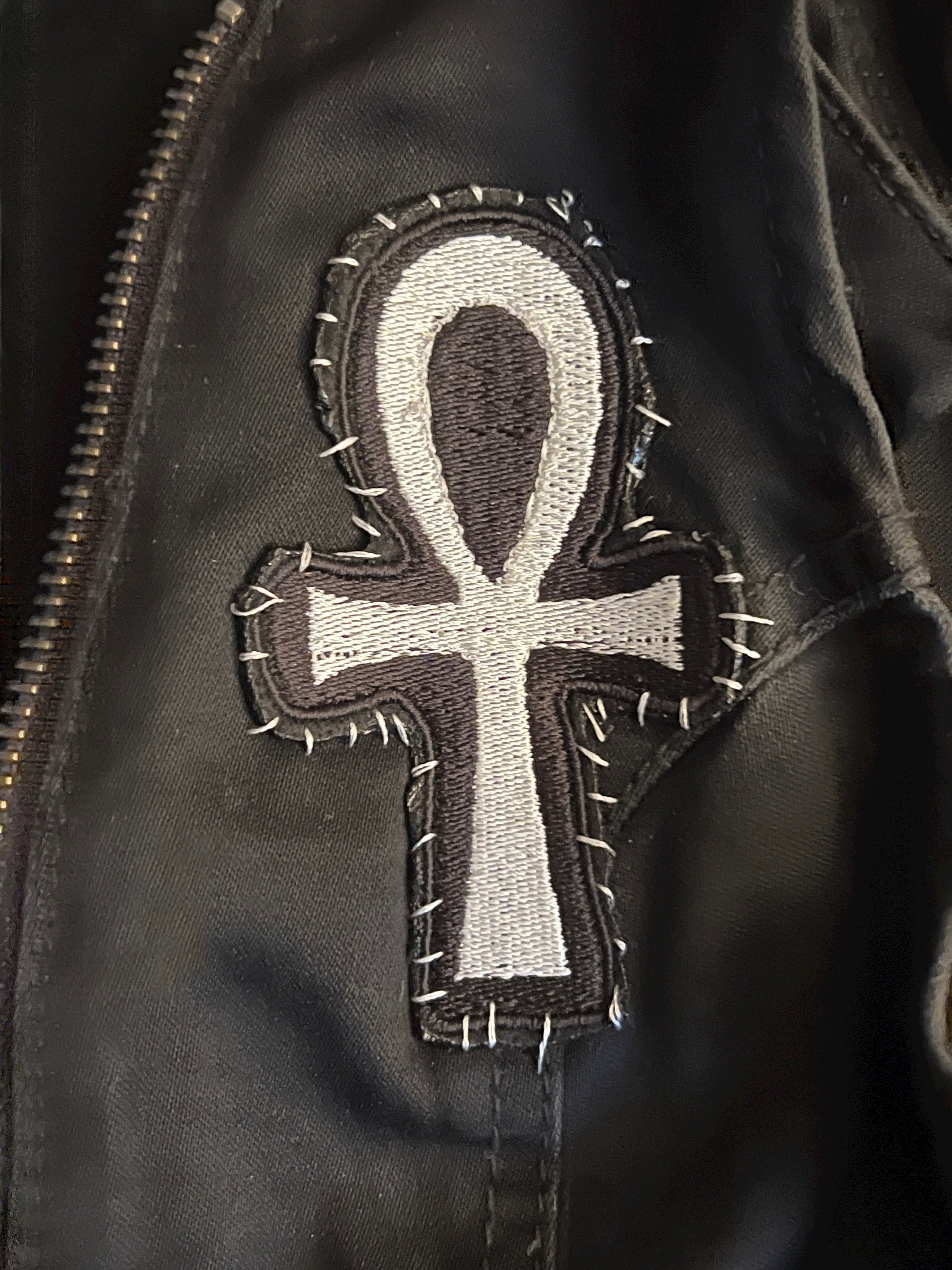 Ankh Goth Patch - Sew-on Punk Accessory for Vest or Jacket - Gothic and ...