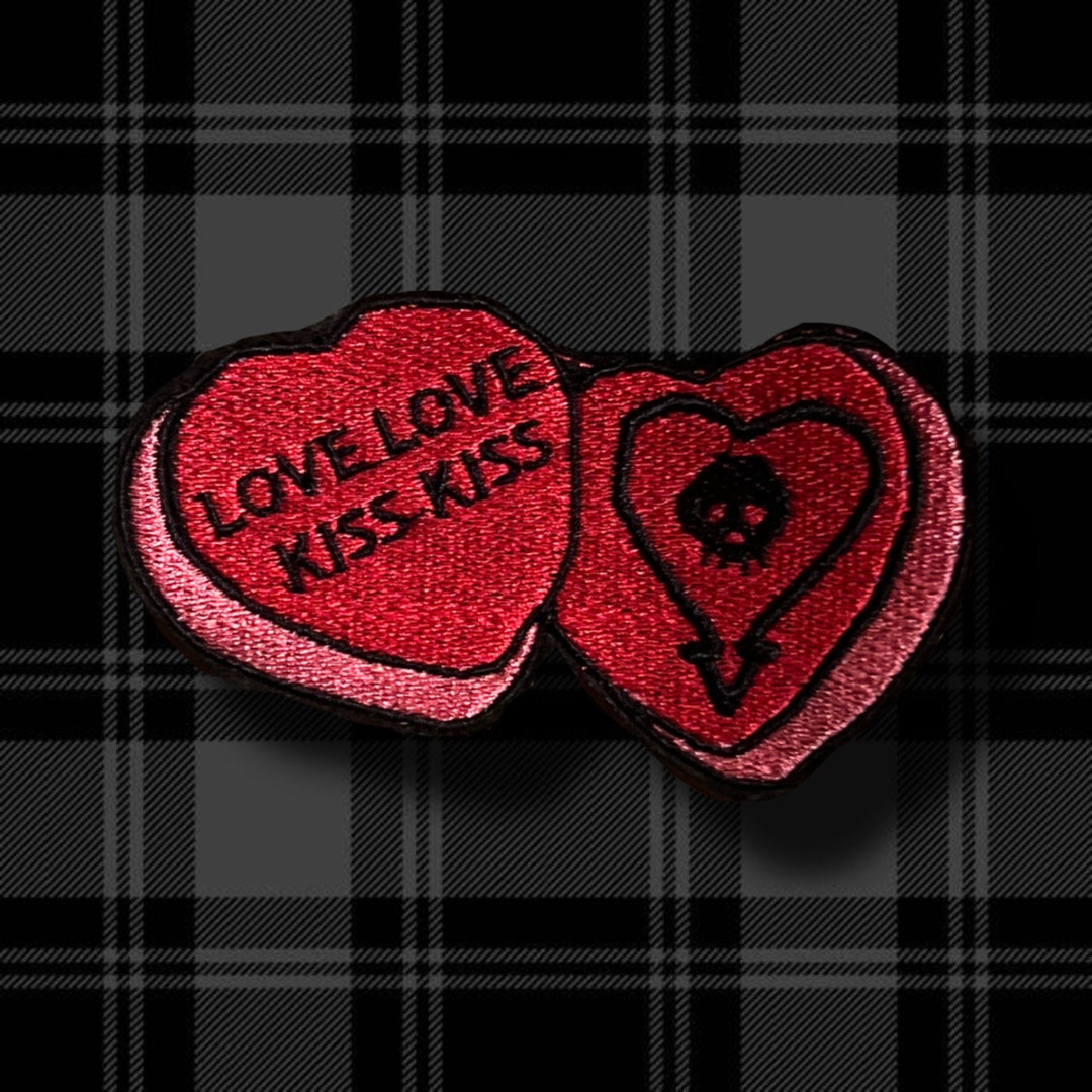 Alkaline Trio Love Love Kiss Kiss Patch, Agony and Irony Patch, Emo Patches, Punk Sew on ...