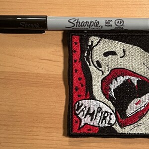 Vampire! Girl Pop Art Embroidered Patch-sew on Patch-goth Patch-punk ...