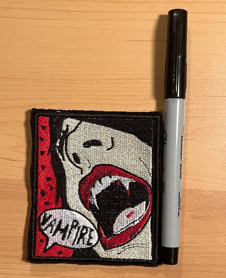 Vampire! Girl Pop Art Embroidered Patch-sew on Patch-goth Patch-punk ...