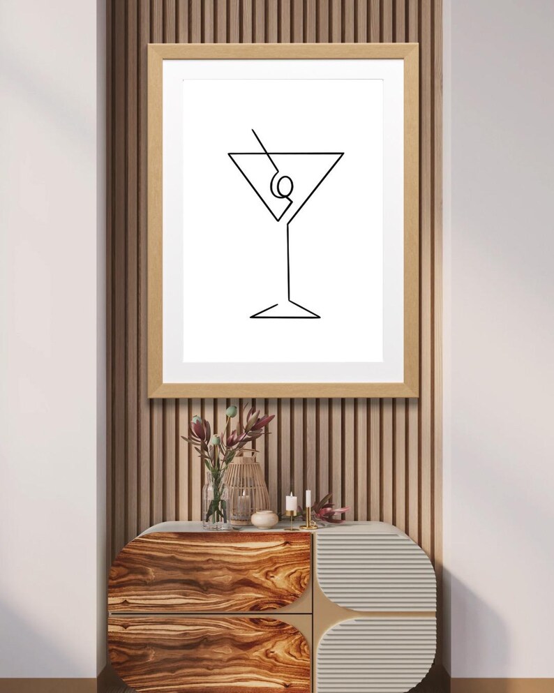 Minimalist Martini Wall Art - Etsy