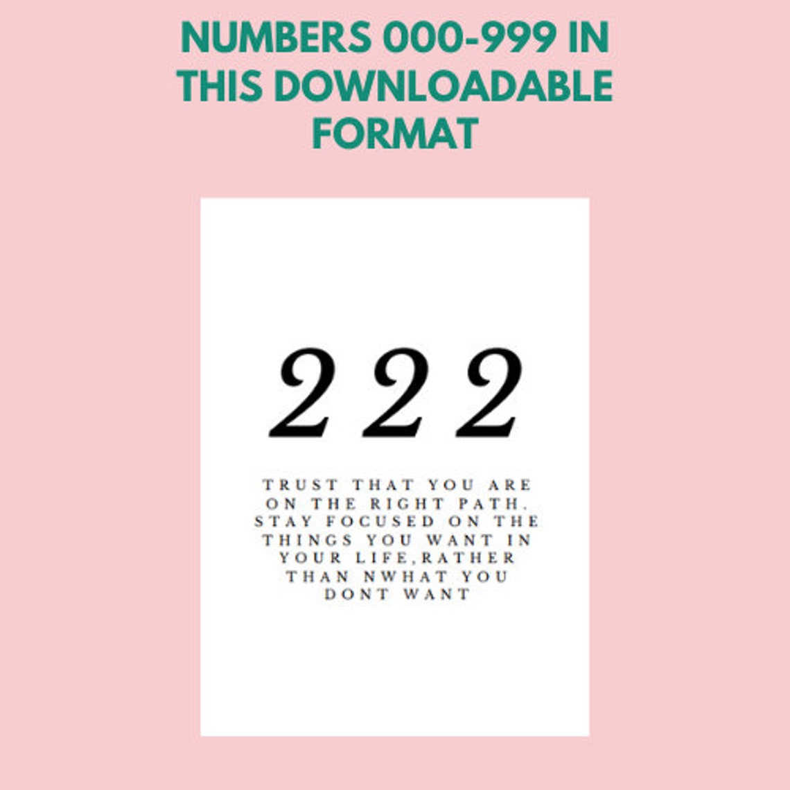 Printable Minimalistic Angel Number Artwork - Etsy