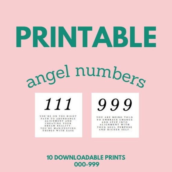 Printable Minimalistic Angel Number Artwork - Etsy