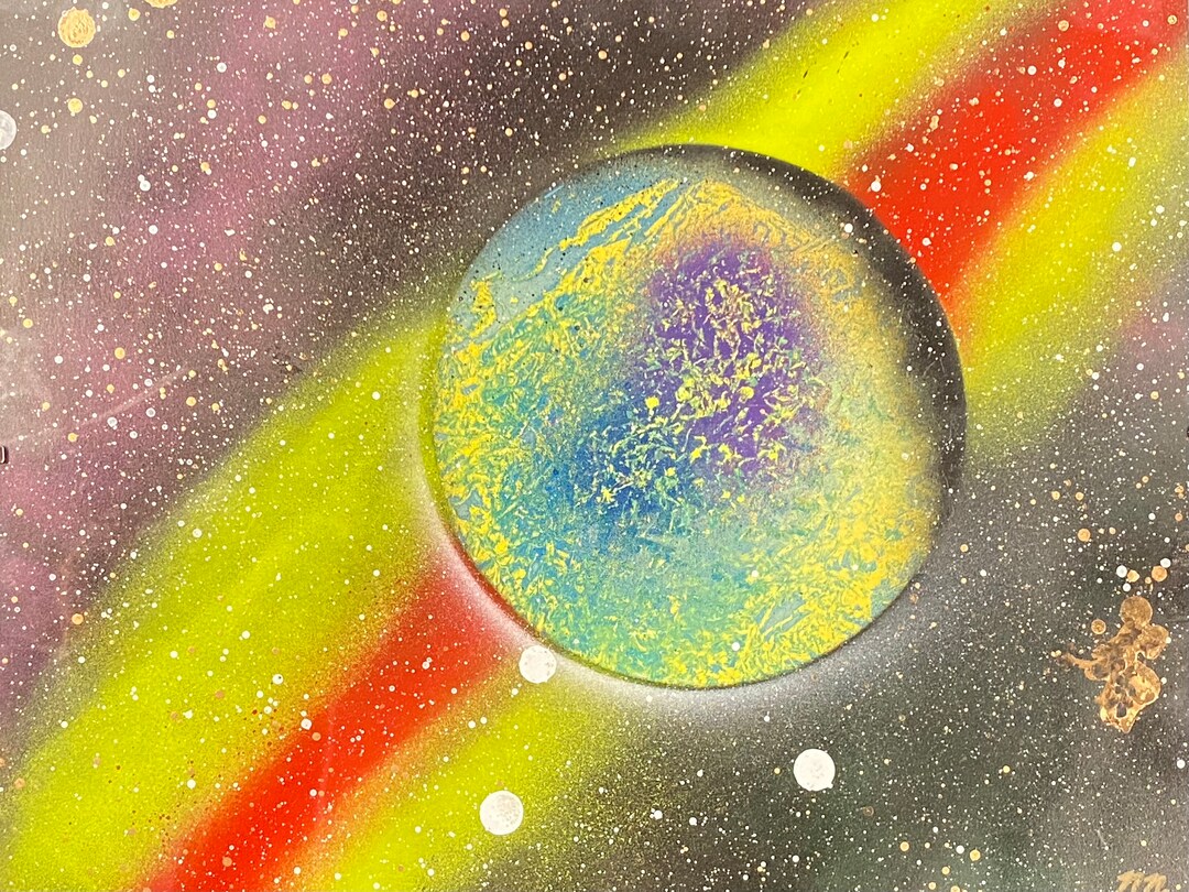Spray Paint Celestial Planet Art - Etsy