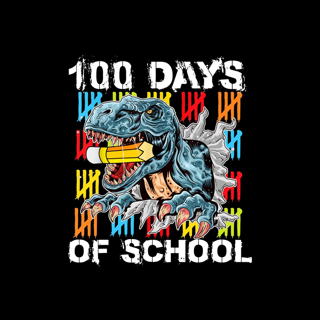 Dinosaur 100th Day of School PNG Dinosaur With Bag 100th Day of School ...