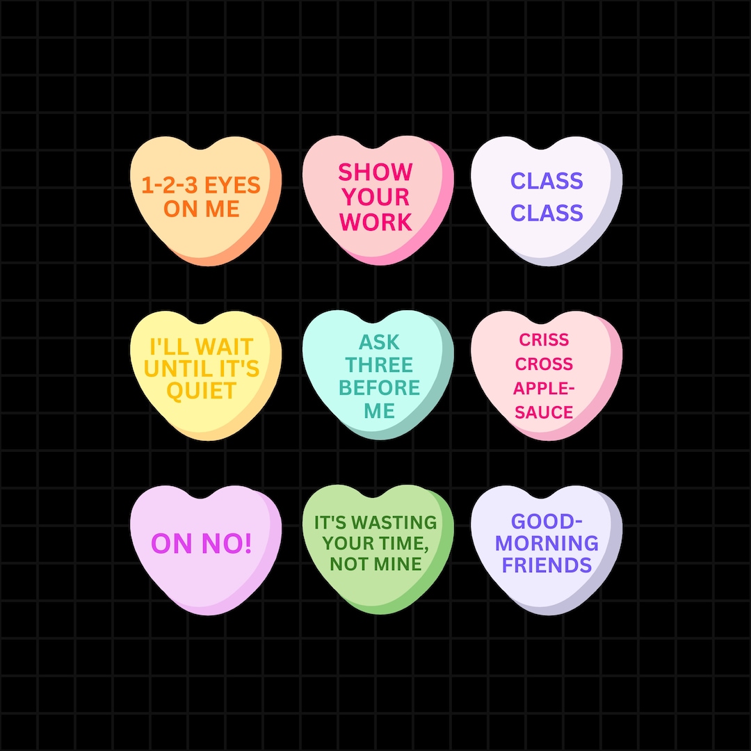 Funny Teacher Valentines Day Conversation Heart PNG - Etsy