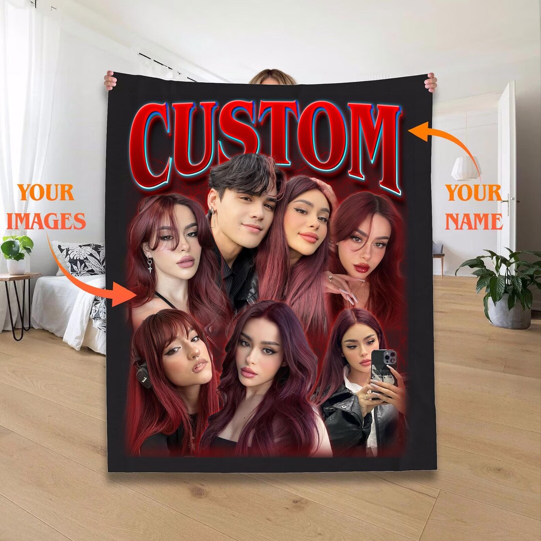 Custom Blanket With Text Photo Personalized Images Blanket, Custom ...