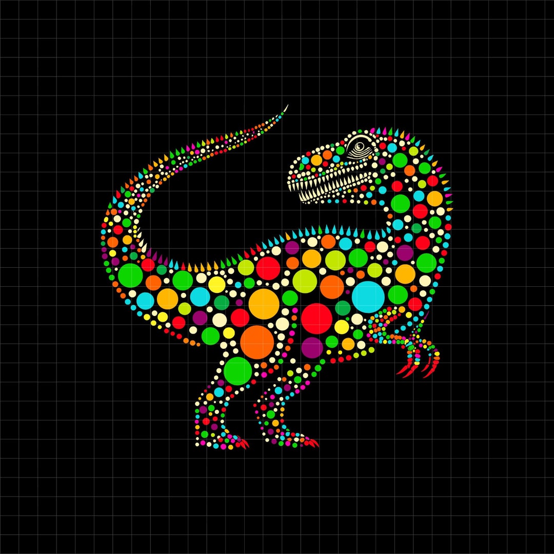 Polka Dot Dinosaur PNG: Happy Dot Day T-rex (digital Download) - Etsy
