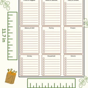 Grocery List Printable Template, Grocery Planner, Food Shopping List ...