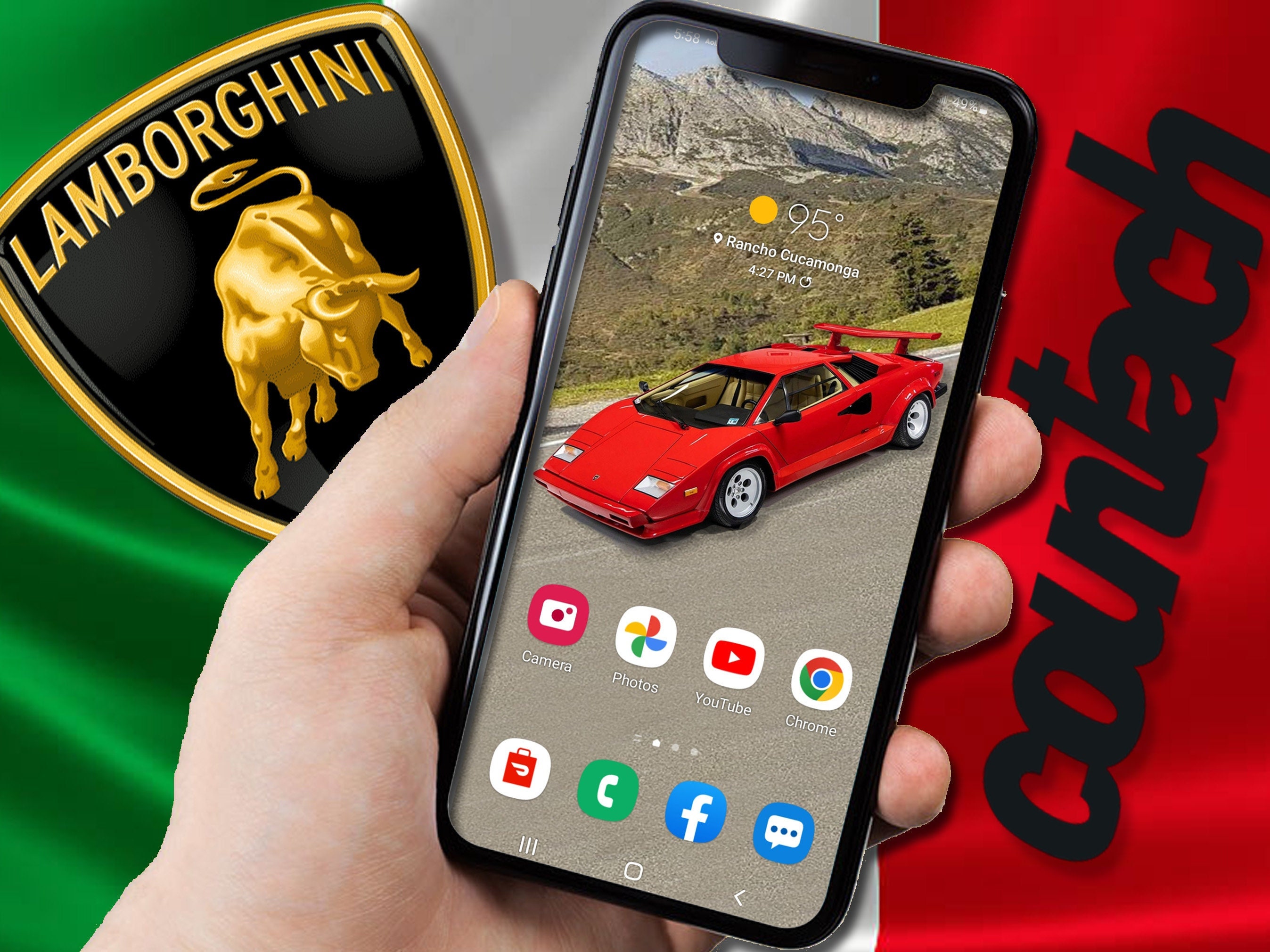Red Lamborghini Countach Wallpaper