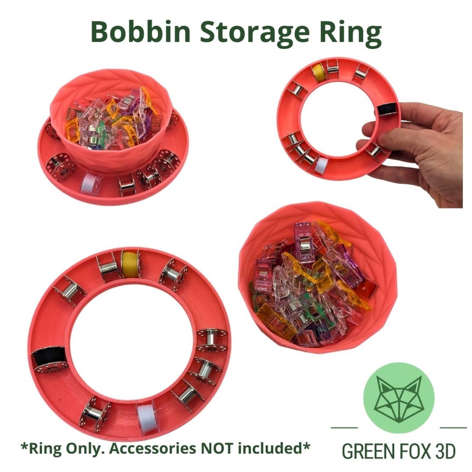 Snap in Bobbin Storage Ring - Holds 20+ Standard Bobbins - Sewing Aid ...