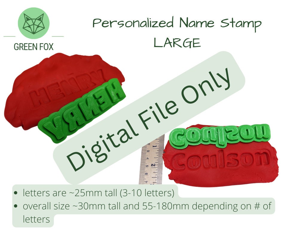 DIGITAL File Custom Play-doh Name Stamp STL - Ready to 3D Print - Etsy