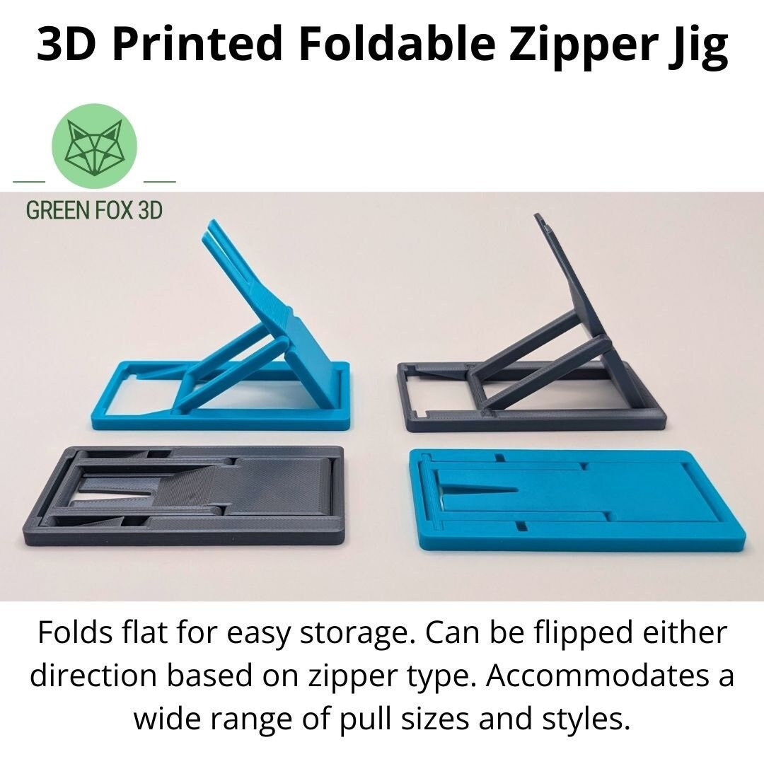 Zipper Jig, Foldable 3D Printed Zipper Pull Installation Tool, Sewing ...